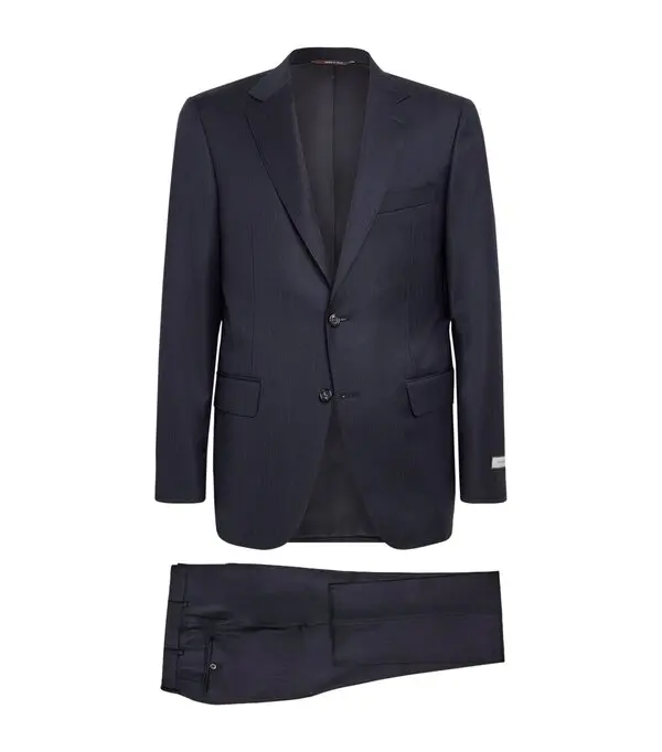 Canali Wool Pinstripe 2-piece Suit - Navy