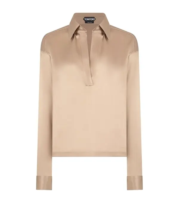 TOM FORD Silk Pyjama Shirt - Beige