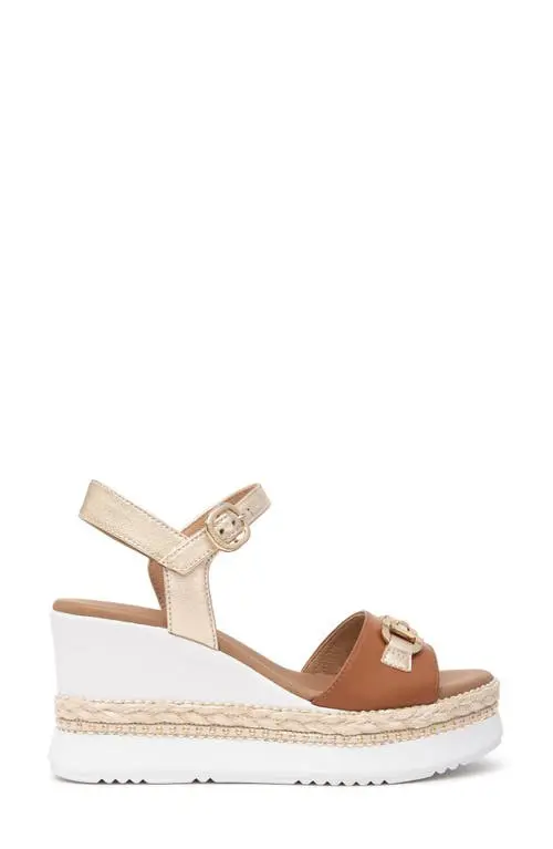 NEROGIARDINI Platform Wedge Sandal - Cognac