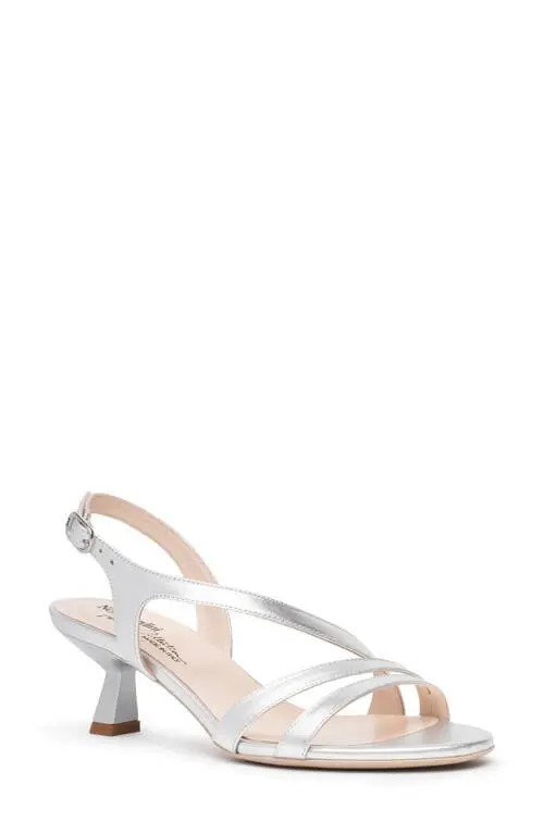 NEROGIARDINI Slingback Kitten Heel Sandal - Silver