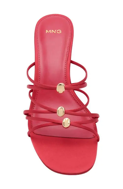Mango Kitten Heel Satin Strap Sandal
