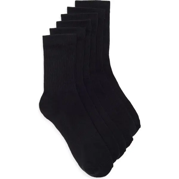 Nordstrom Demi Crew Socks 3-pack - Black