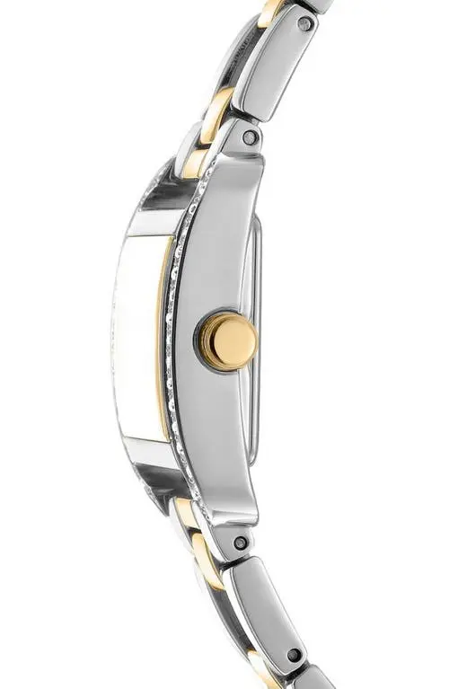 Dkny Rectangular Bracelet Watch And Chain Bracelet Set - Silver