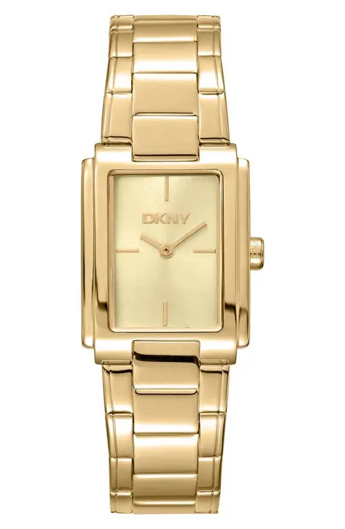 Dkny Rectangular Two-hand Bracelet Watch - Champagne