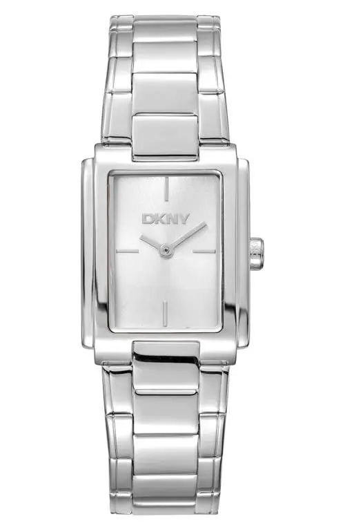 Dkny Rectangular Two-hand Bracelet Watch - Silver