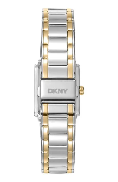 Dkny Rectangular Two-hand Bracelet Watch - Silver/gold Multi