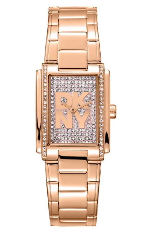Dkny Gold Tone Stainless Steel Pavé Dial Watch - Silver