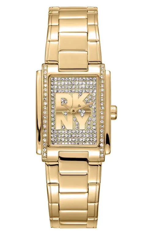 Dkny Gold Tone Stainless Steel Pavé Dial Watch - Silver