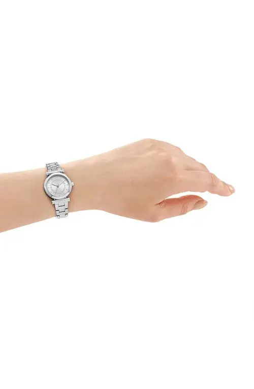 Dkny Essentials Two-tone Crystal Marker Bracelet Watch - Silver
