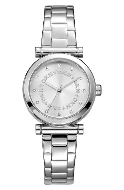 Dkny Essentials Crystal Marker Bracelet Watch - Silver