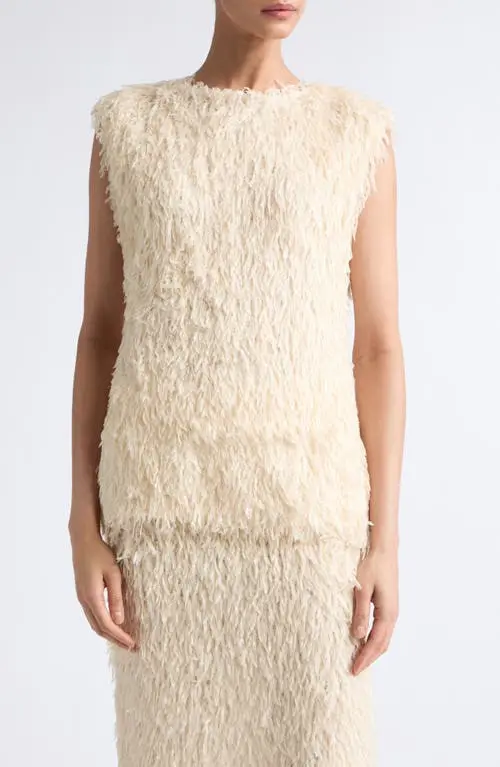 TOTEME Feathered Jersey Tank - Eggshell