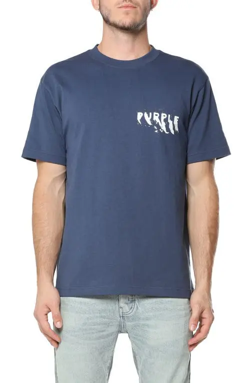 PURPLE BRAND Logo Graphic T-shirt - Blue