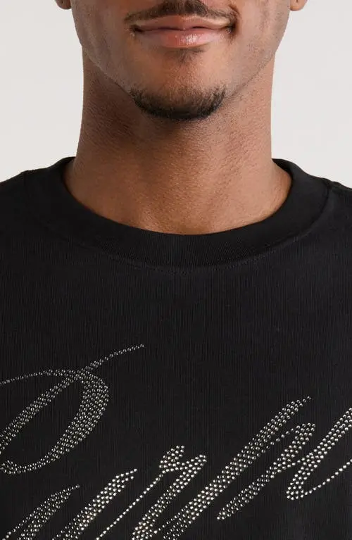 PURPLE BRAND Crystal Embellished Logo Graphic T-shirt