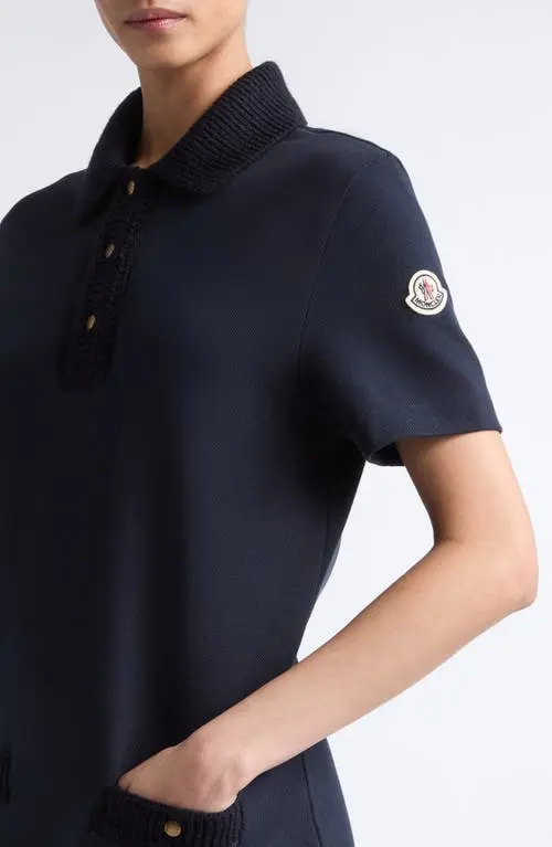 Moncler Cotton Piqué Polo Mini Dress