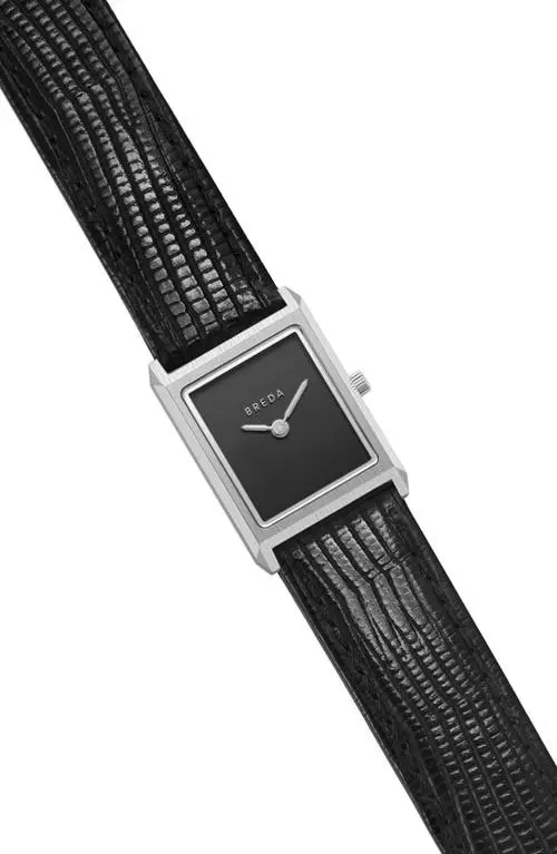 BREDA Small Virgil Leather Strap Tank Watch