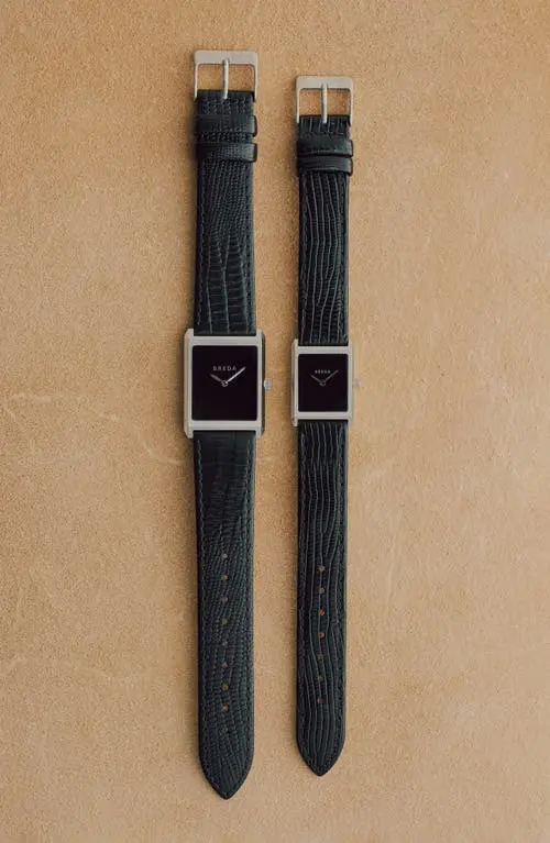 BREDA Small Virgil Leather Strap Tank Watch