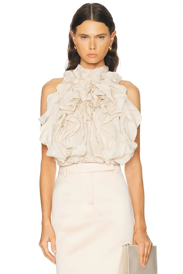 MAISON MARGIELA Ruffled Halterneck Blouse