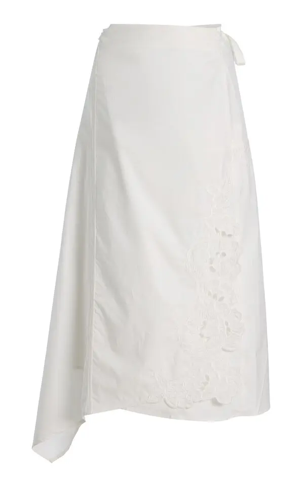 SIR. Klara Lace-trimmed Satin Midi Skirt - Ivory