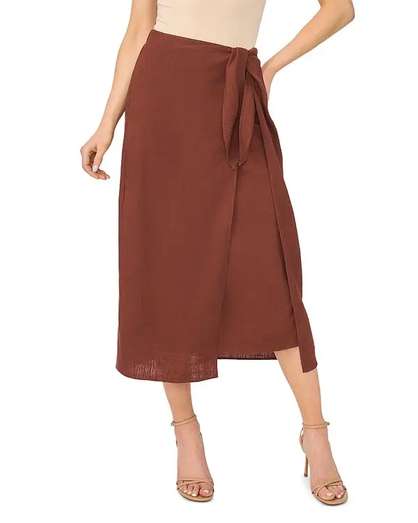 CECE DUPRAZ Wrap Side Tie Skirt - Mocha