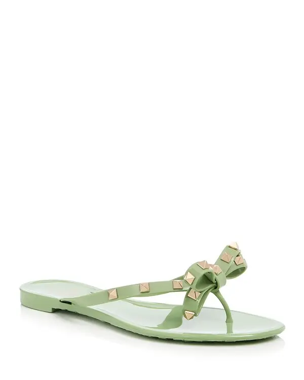 Valentino Garavani Rockstud Bow Thong Sandals