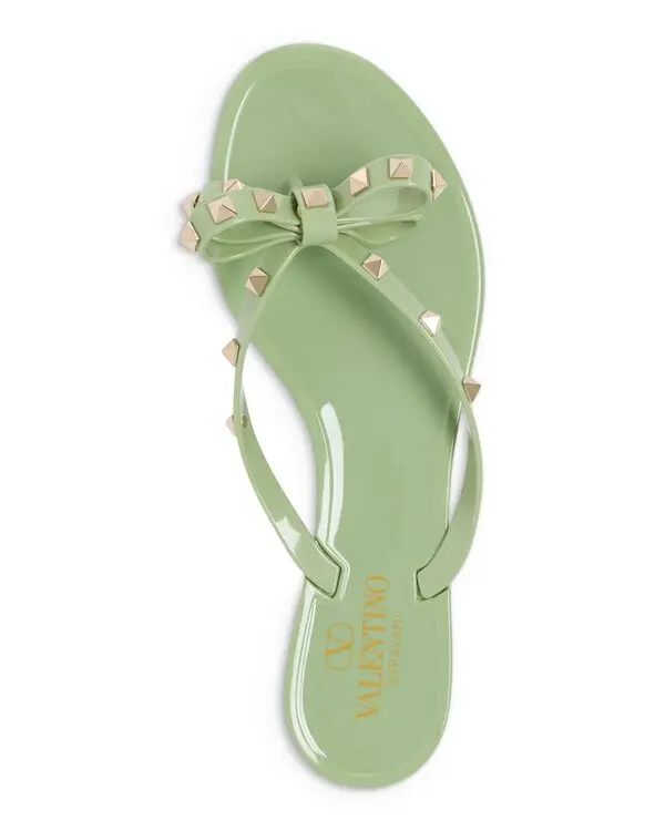 Valentino Garavani Rockstud Bow Thong Sandals