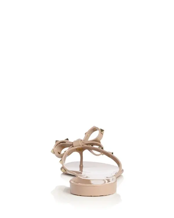 Valentino Garavani Rockstud Bow Thong Sandals - Poudre