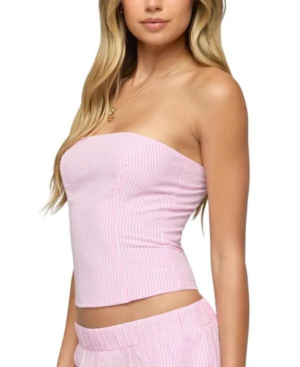 EDIKTED Amaliah Striped Strapless Corset