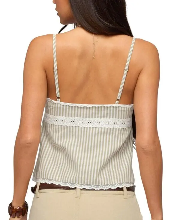 EDIKTED Elodie Lacey Striped Tank Top