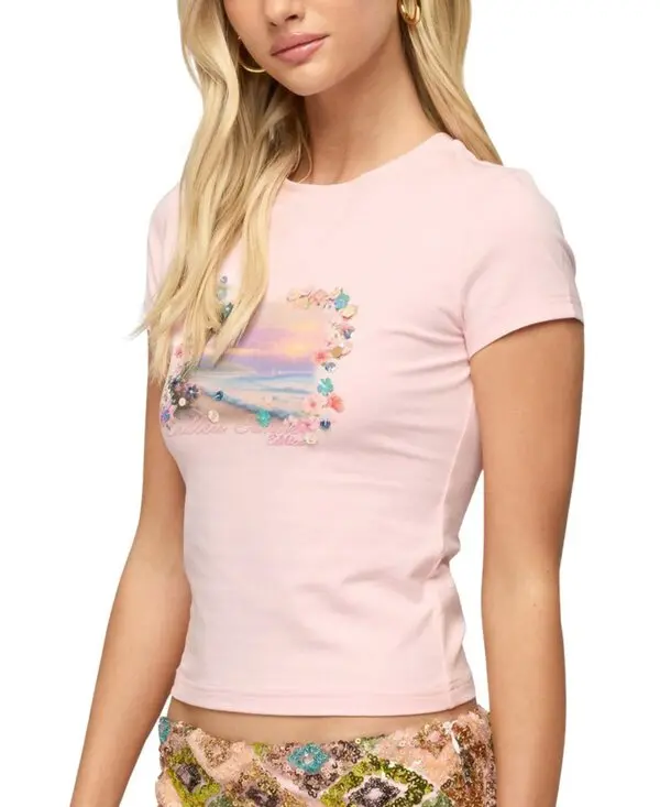 EDIKTED Beach Babe Sequin T Shirt