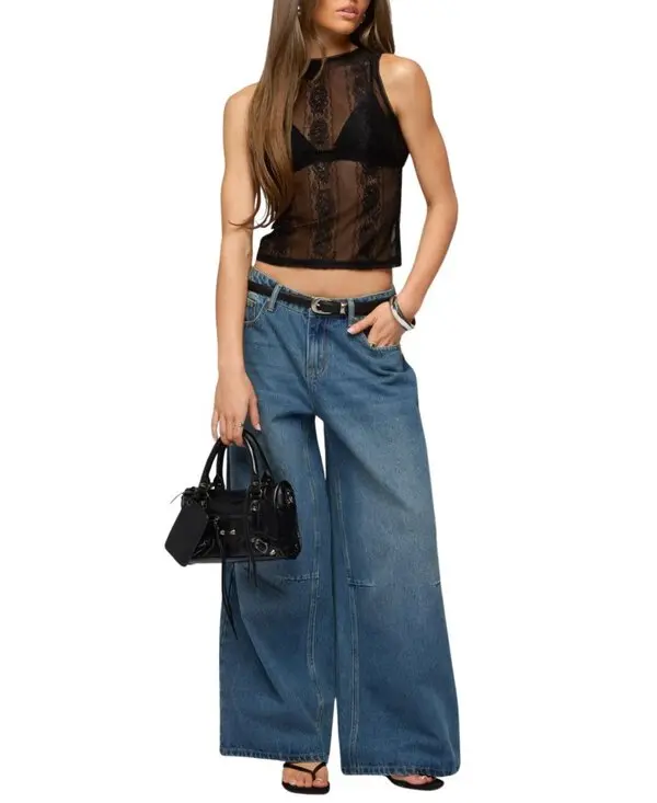 EDIKTED Ephie Sheer Lace Tank Top