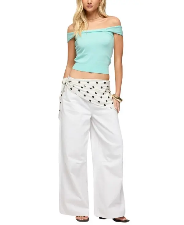 EDIKTED Sami Off Shoulder Knit Top