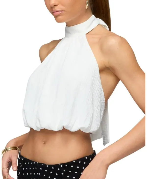 EDIKTED Senya High Neck Bubble Halter Top