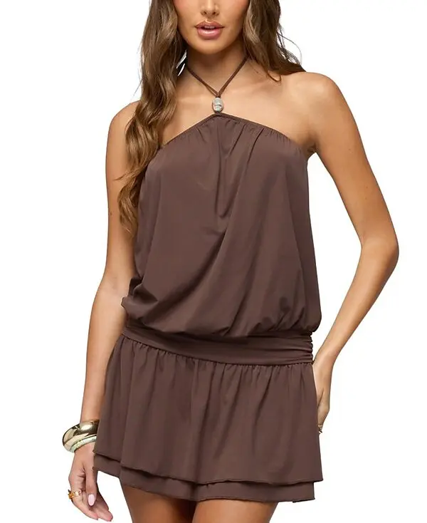 EDIKTED Mikaela Drop Waist Mini Dress