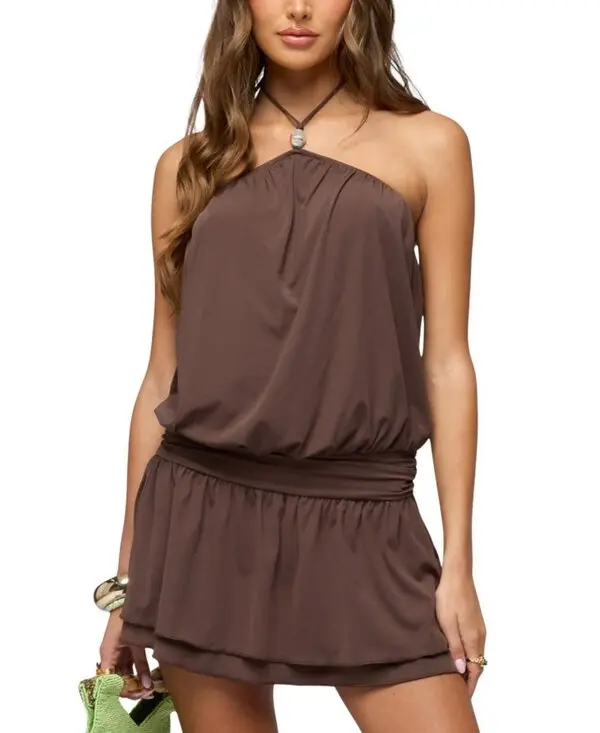 EDIKTED Mikaela Drop Waist Mini Dress