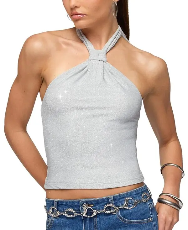 EDIKTED Katalya Glitter Halter Top