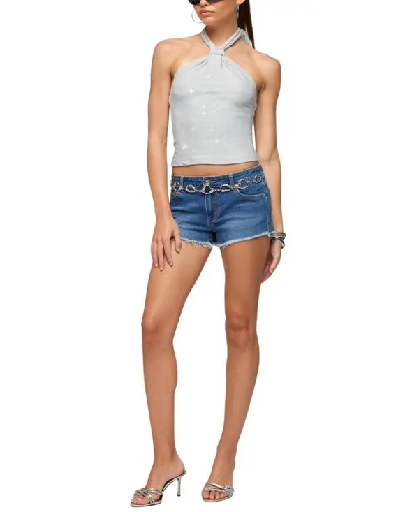EDIKTED Katalya Glitter Halter Top