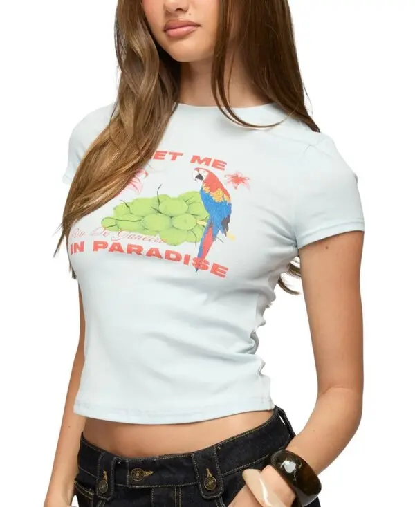 EDIKTED Meet Me In Paradise T Shirt