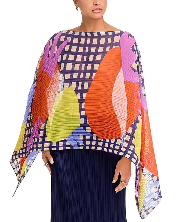 Issey Miyake Market Madame Poncho Top - Tomato