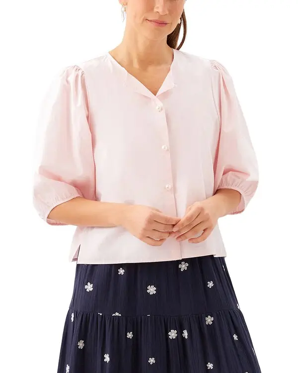 Karen Kane Puff Sleeve Blouse - Rose