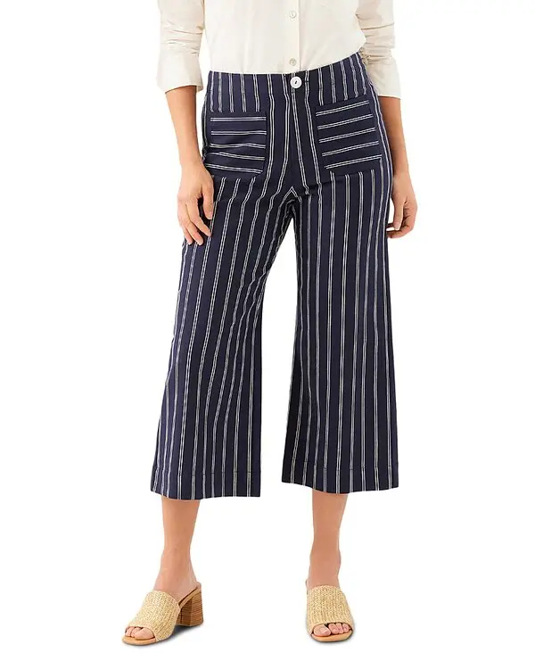 Karen Kane Cropped Wide Leg Pants - Navy