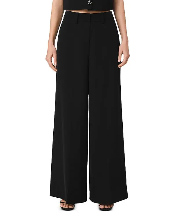 French Connection Harry High Waisted Wide Leg Trousers - Black