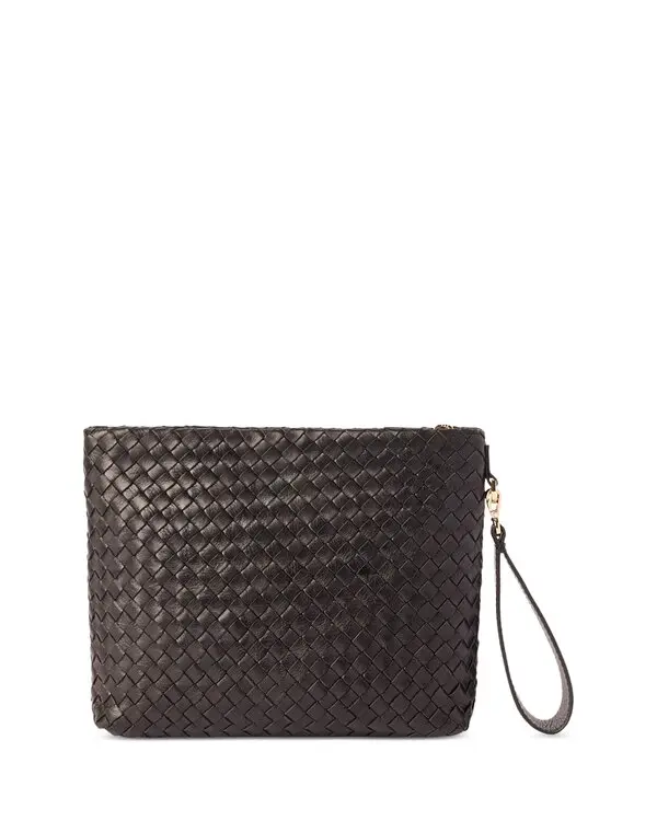 Whistles Avah Woven Leather Clutch