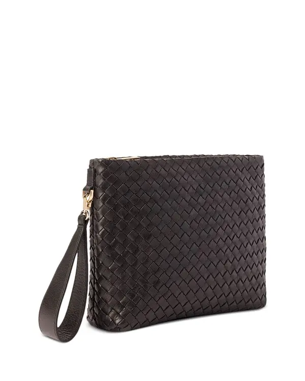 Whistles Avah Woven Leather Clutch