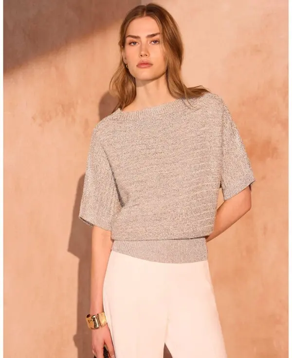 Mint Velvet Metallic Batwing Knit Top
