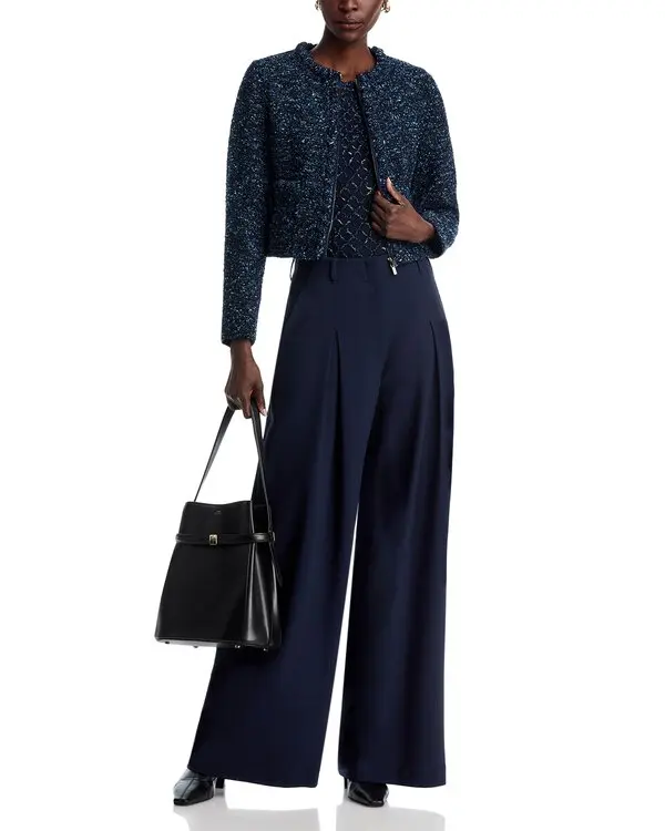 Lafayette 148 New York Crocheted Pom Pom Jacket