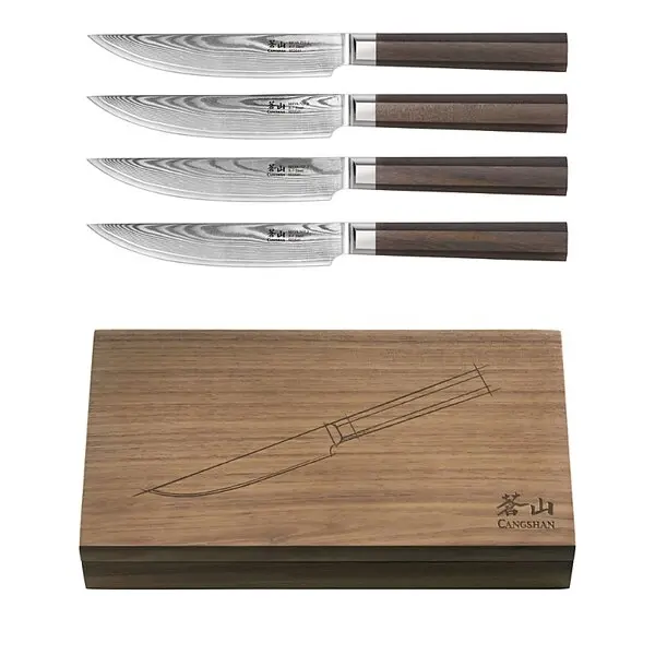 CANGSHAN Cagshan 4 Piece Straight Edge Steak Knifes & Box