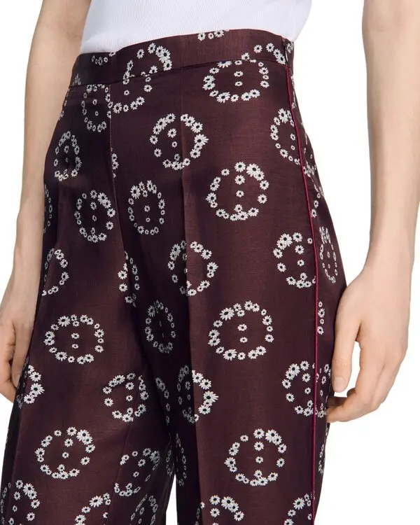 Sandro Floral Print Floaty Pants