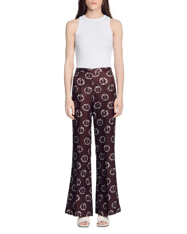 Sandro Floral Print Floaty Pants