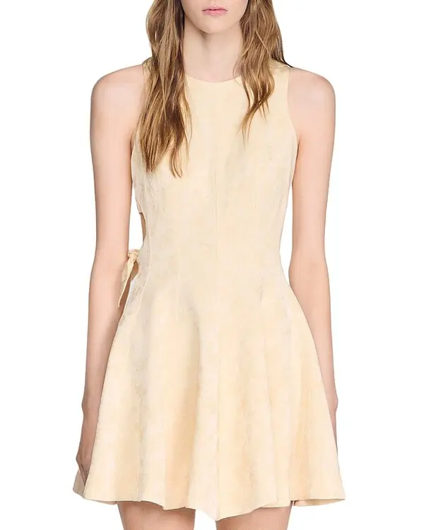 Sandro Short Floral Jacquard Dress