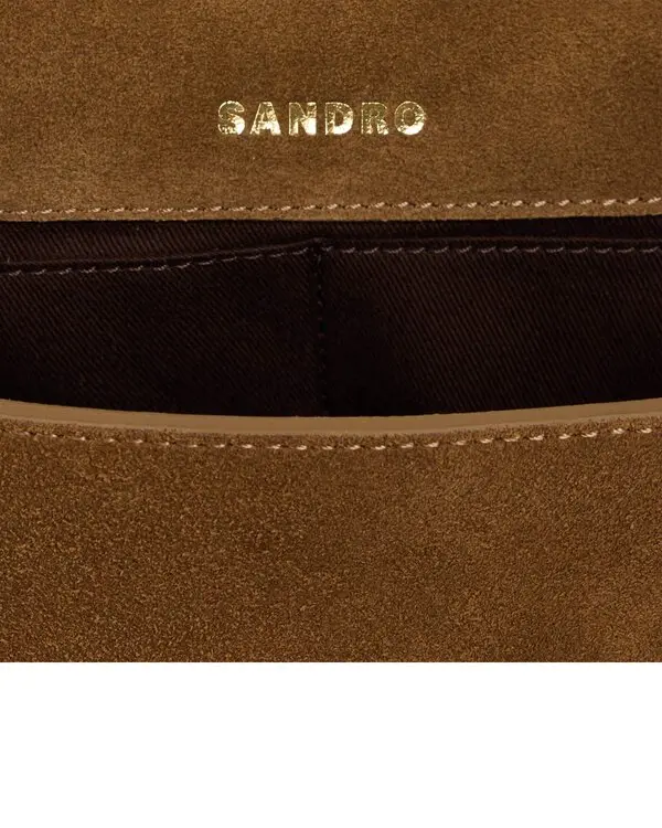 Sandro Le Grand Bazaar Suede Crossbody Bag